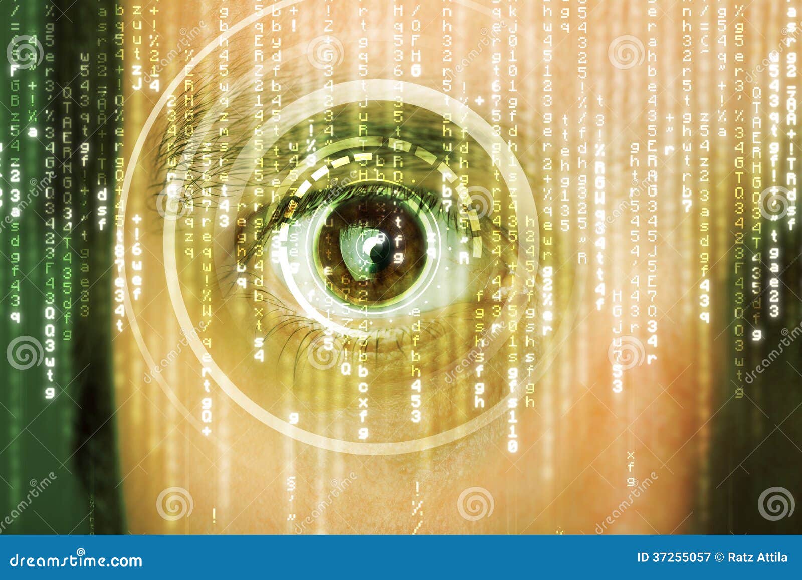 Modern Cyber Soldier with Target Matrix Eye Stock Image - Image of ...