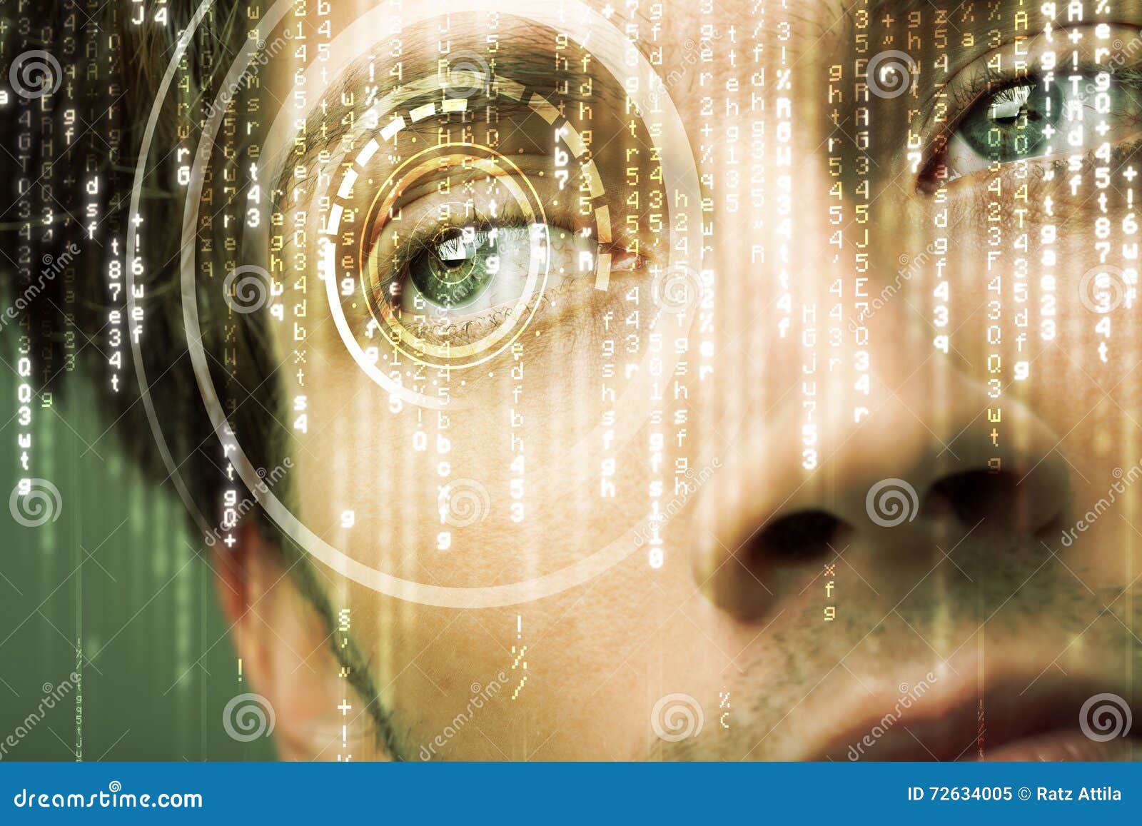 Modern Cyber Soldier with Target Matrix Eye Stock Image - Image of ...
