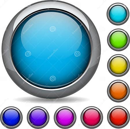 Modern 3d button set stock vector. Illustration of download - 44183634
