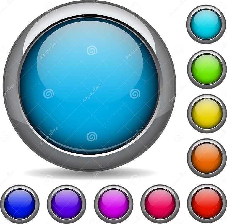Modern 3d button set stock vector. Illustration of download - 44183634