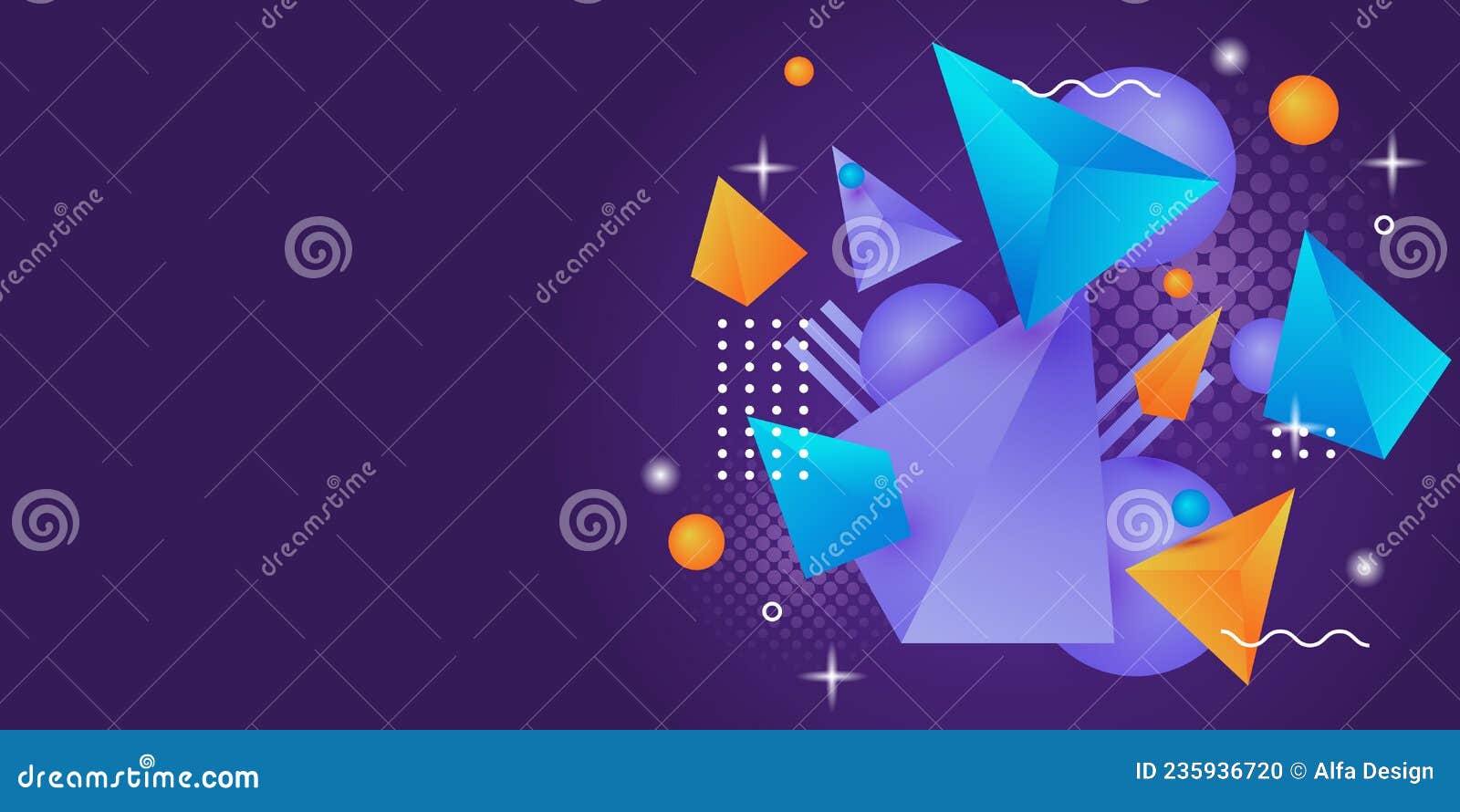 Modern 3d Colorful Geometric Shapes Abstract Background. Vector ...