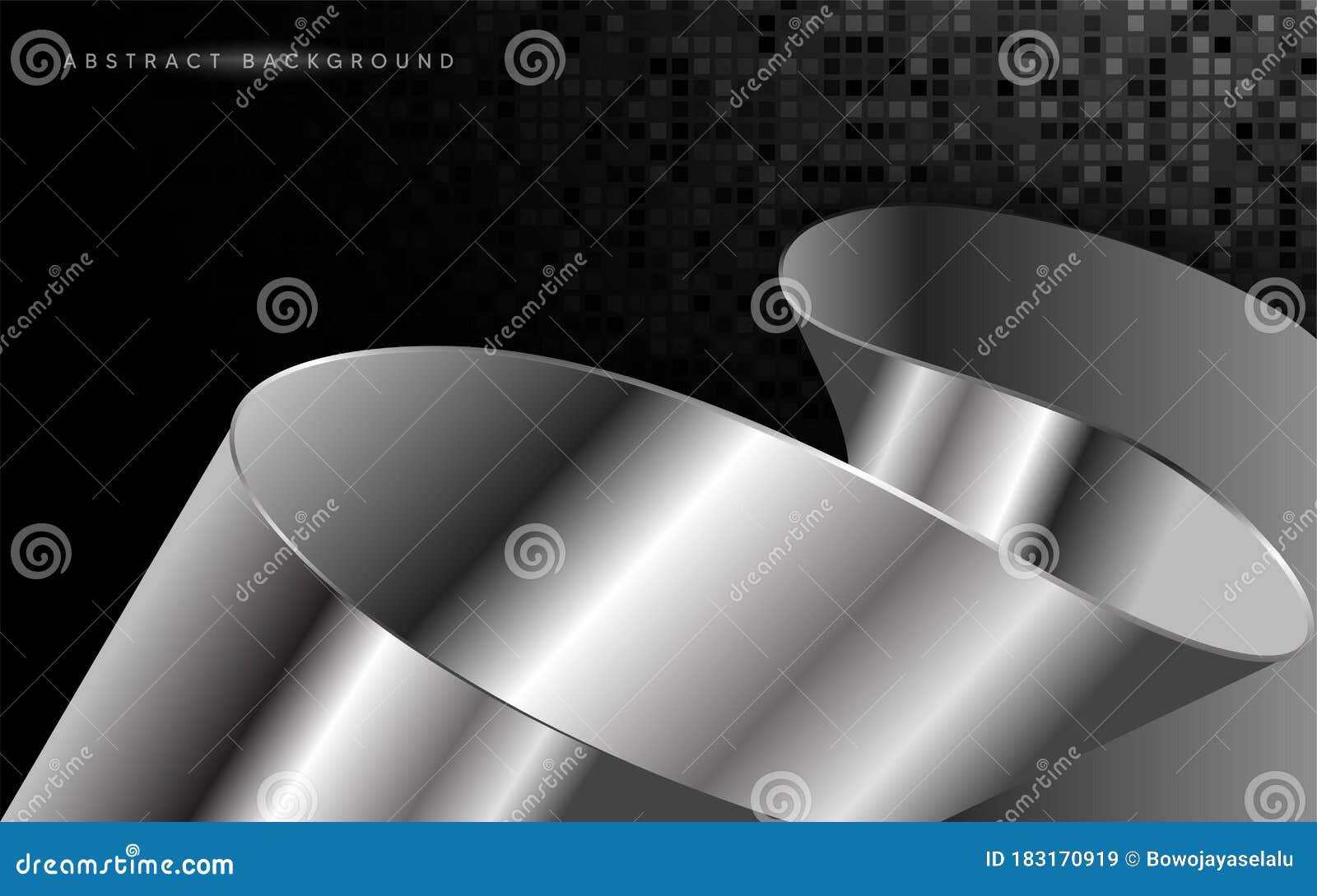 Modern 3d Dark Background with Abstract Metallic Silver Shape Design ...