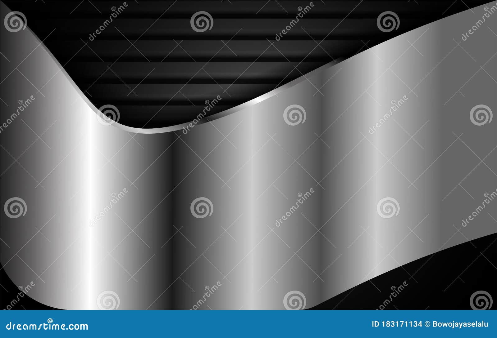Modern 3d Dark Background with Abstract Metallic Silver Shape Design ...