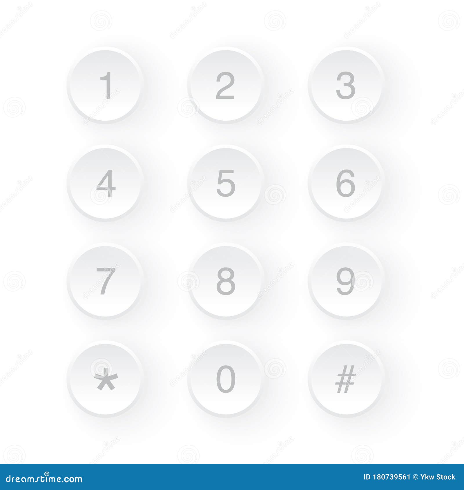 Modern 3D Dial Pad User Interface Design Stock Vector - Illustration of ...