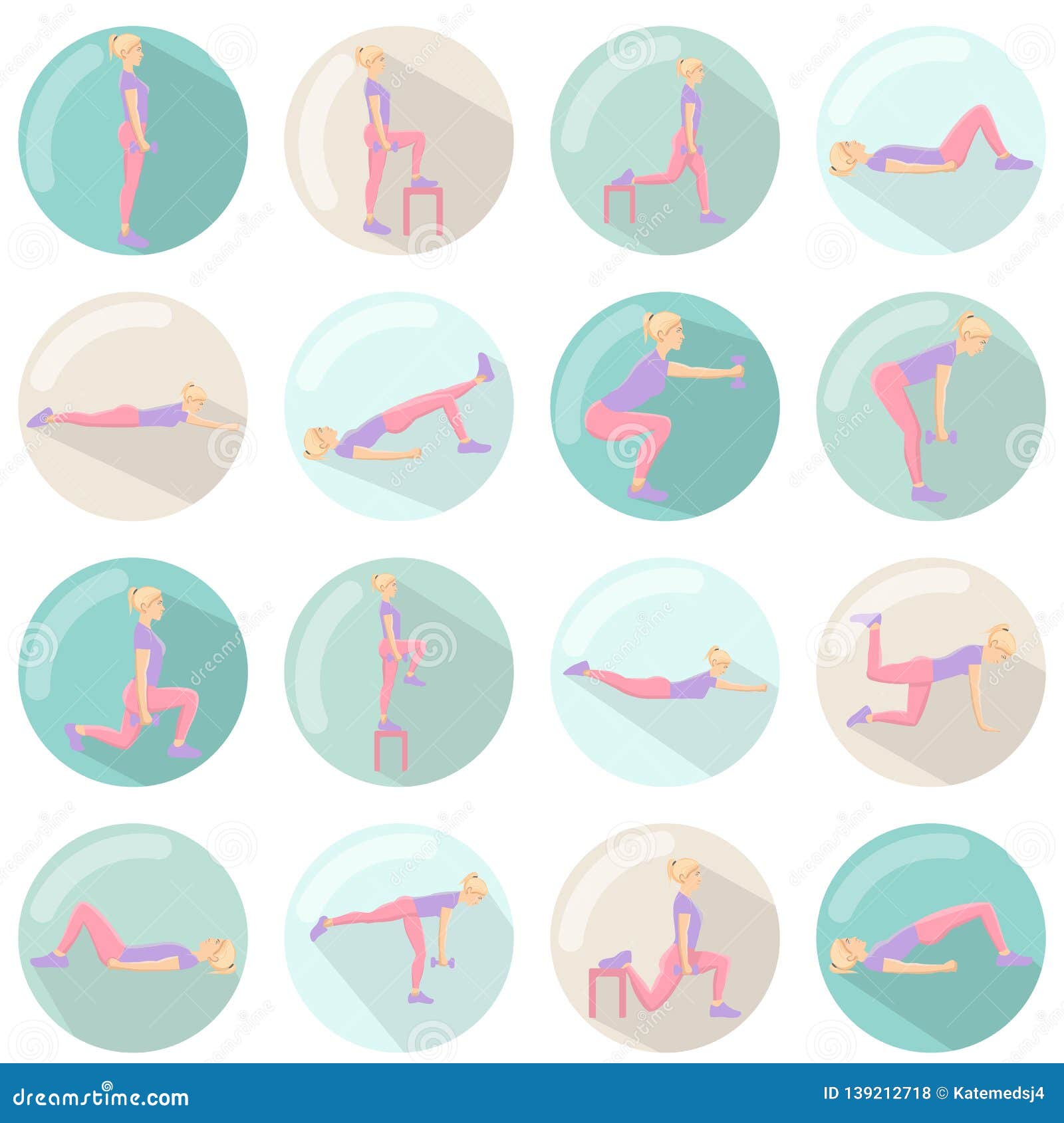 Modern 3d Icons Vector Set with Long Shadow Effect in Stylish Colors of ...