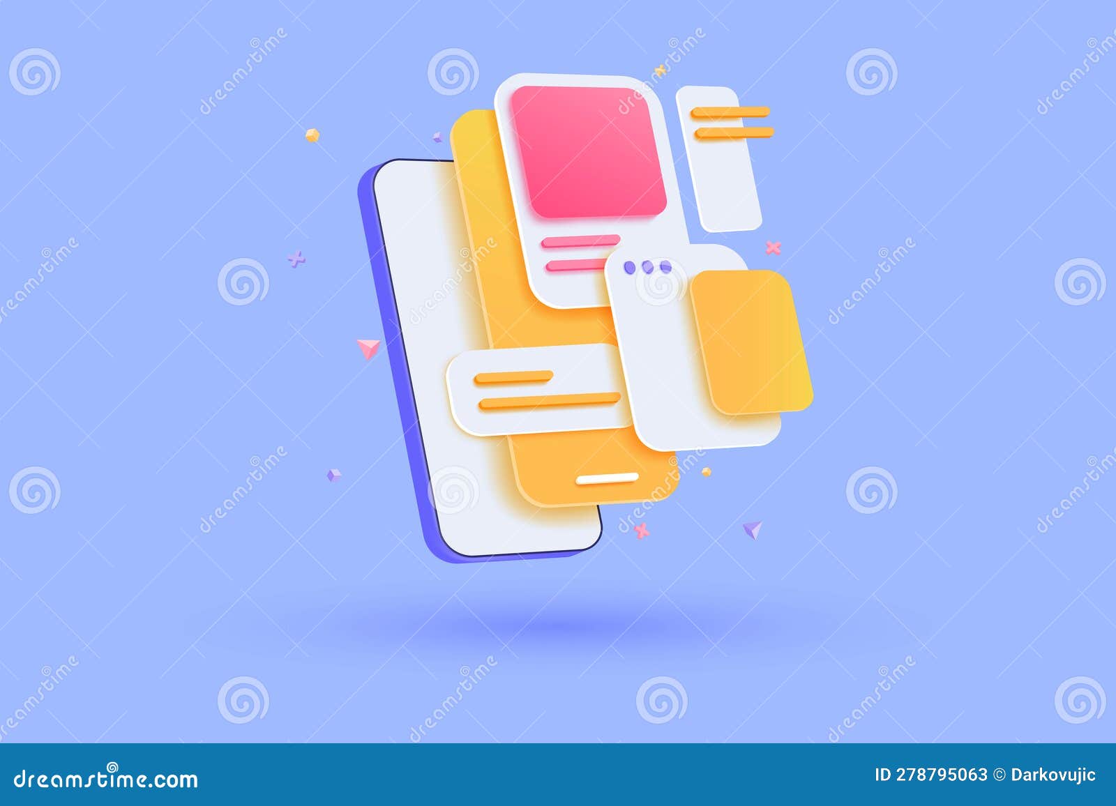 Modern 3d Illustration of App Development Stock Vector - Illustration ...