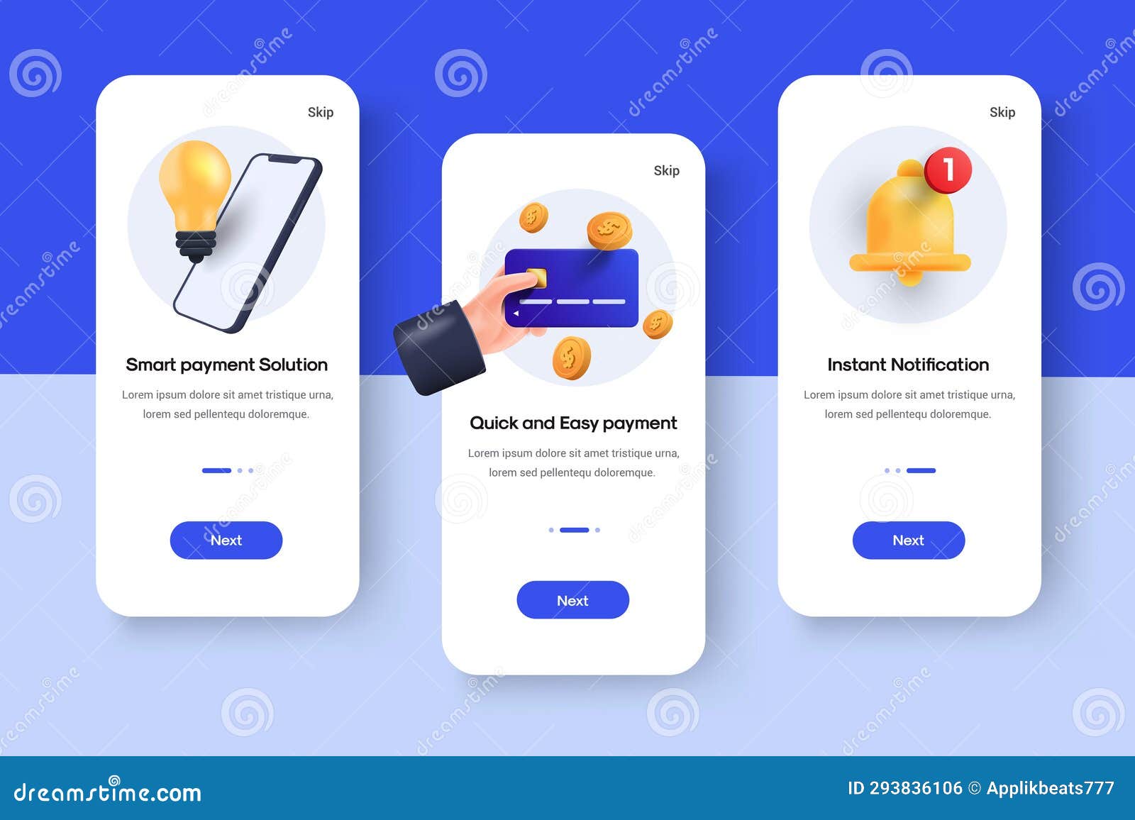 Modern 3d Illustration of Data Analysis Login Page Stock Vector ...