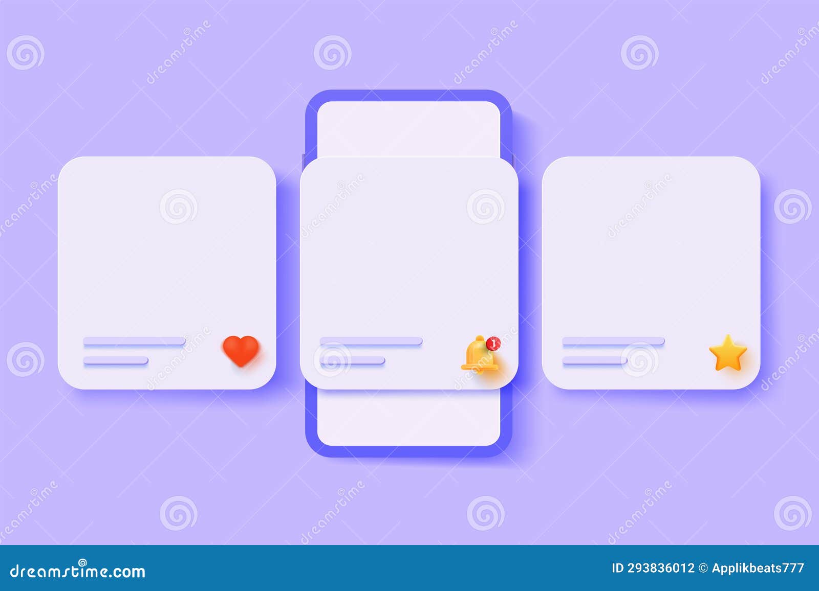 Modern 3d Illustration of Interface Carousel Concept Stock Vector ...