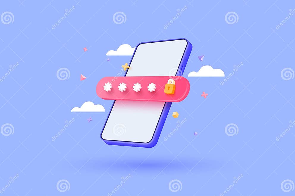 Modern 3d Illustration of Password Verification Stock Vector ...