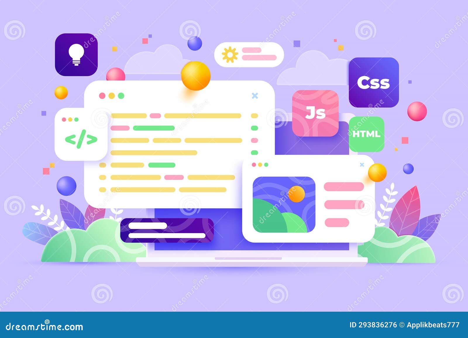 Modern 3d Illustration Of Web Development Stock Vector Illustration Of Internet Platform