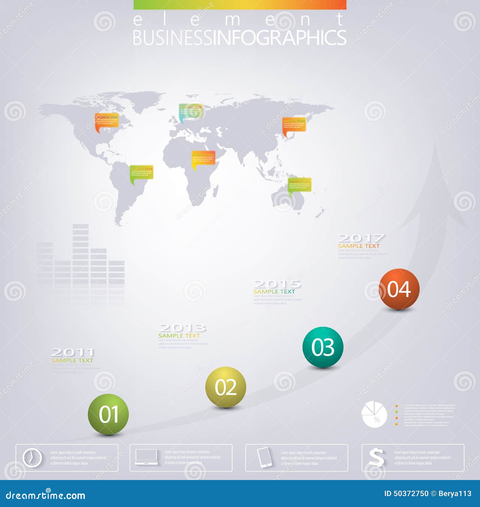 Modern 3D Infographic Network Template with Place for Your Text. Can Be ...