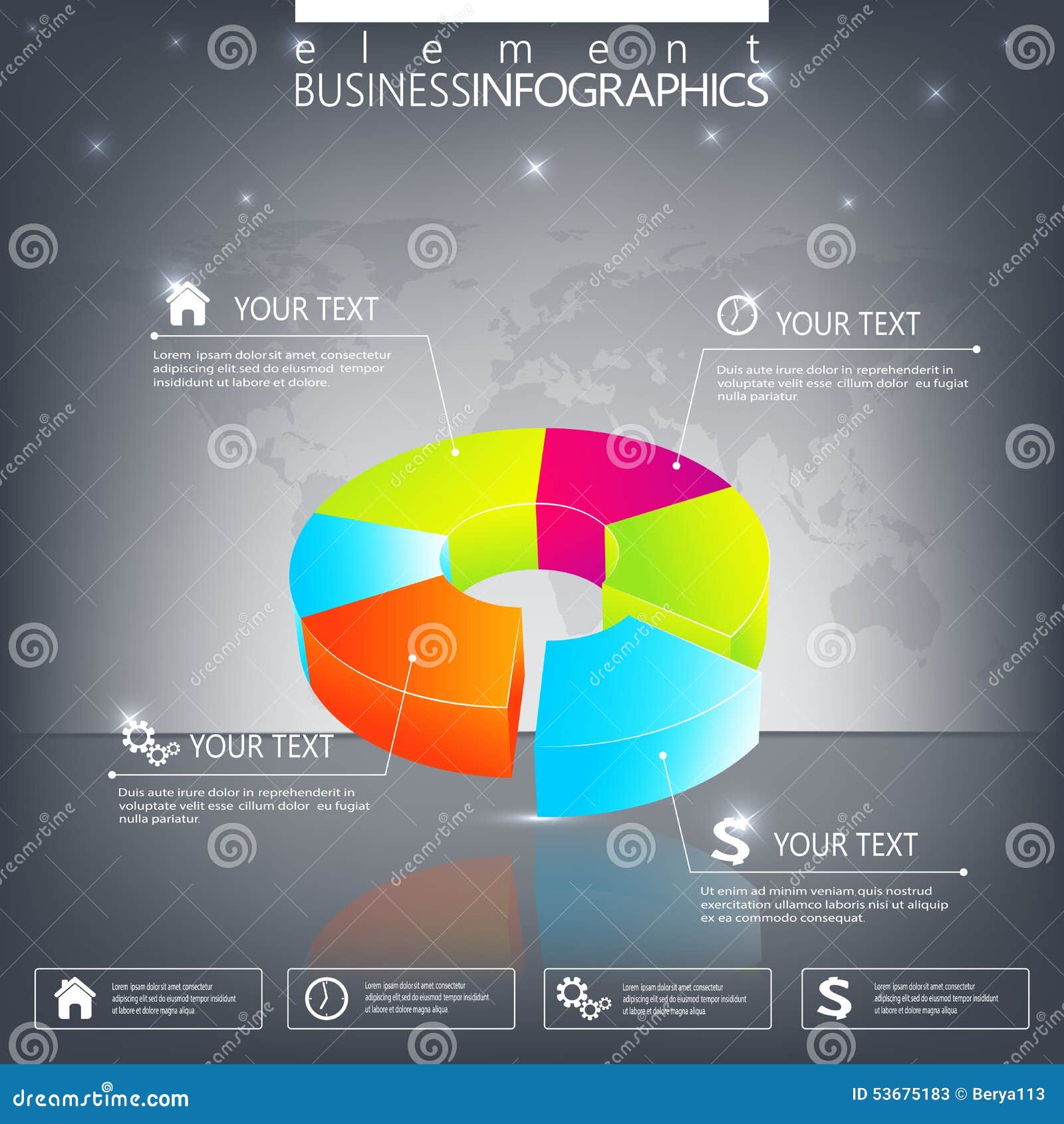 Modern 3d Infographic Template. Can Be Used for Stock Vector ...