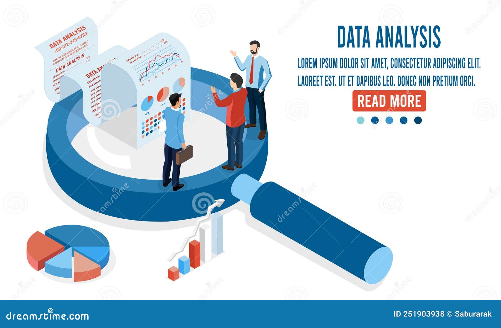 Modern 3d Isometric Design Concept of Data Analysis with Business ...
