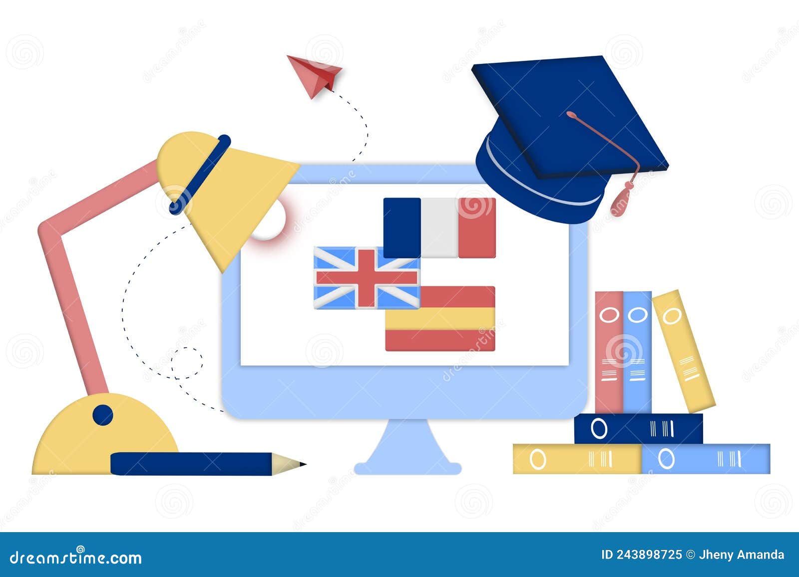 Modern 3D Isometric of Online Languages Learning, Language Courses ...
