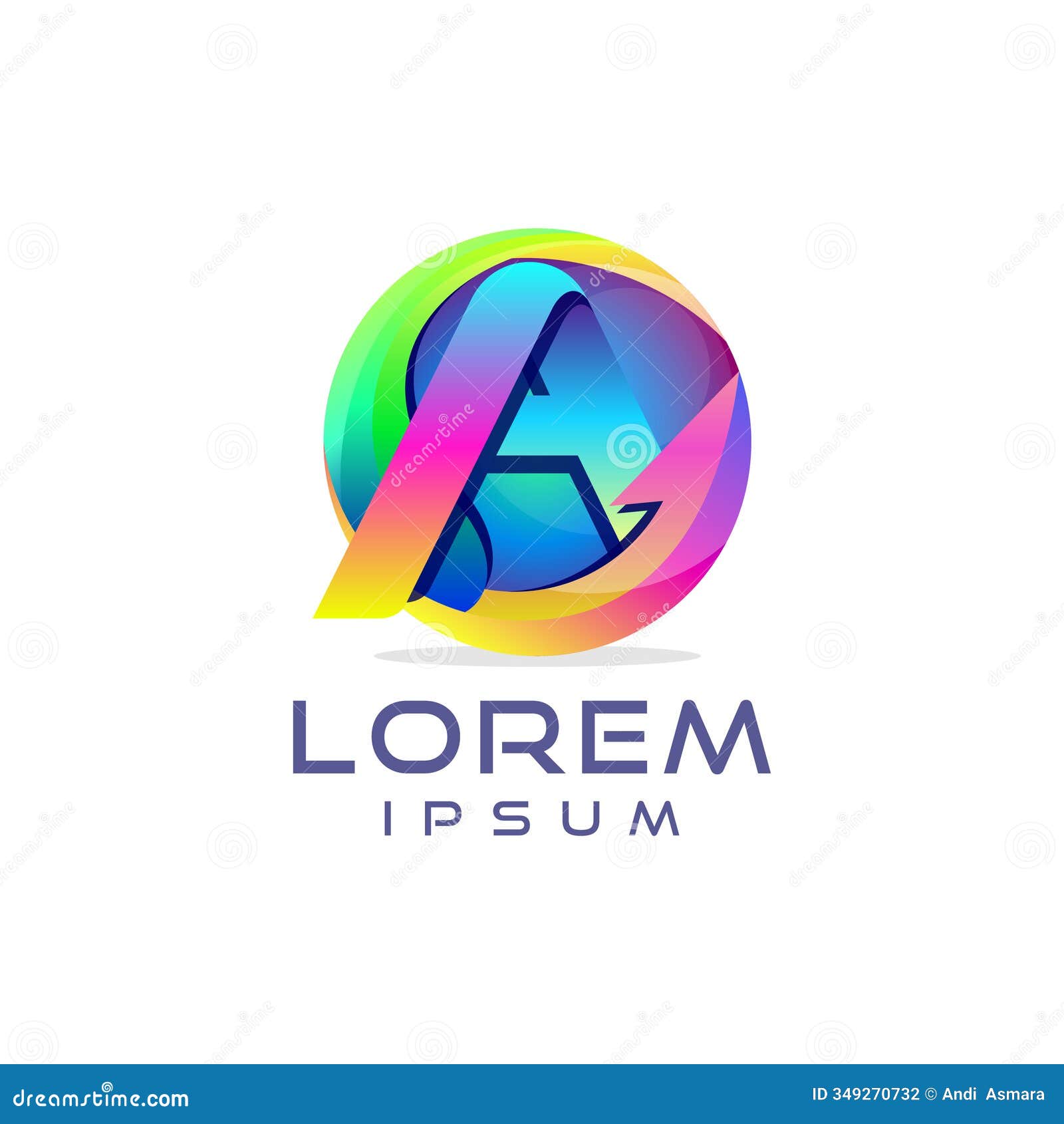 Modern 3D Letter a Sphere Arrow Logo Template Stock Illustration ...