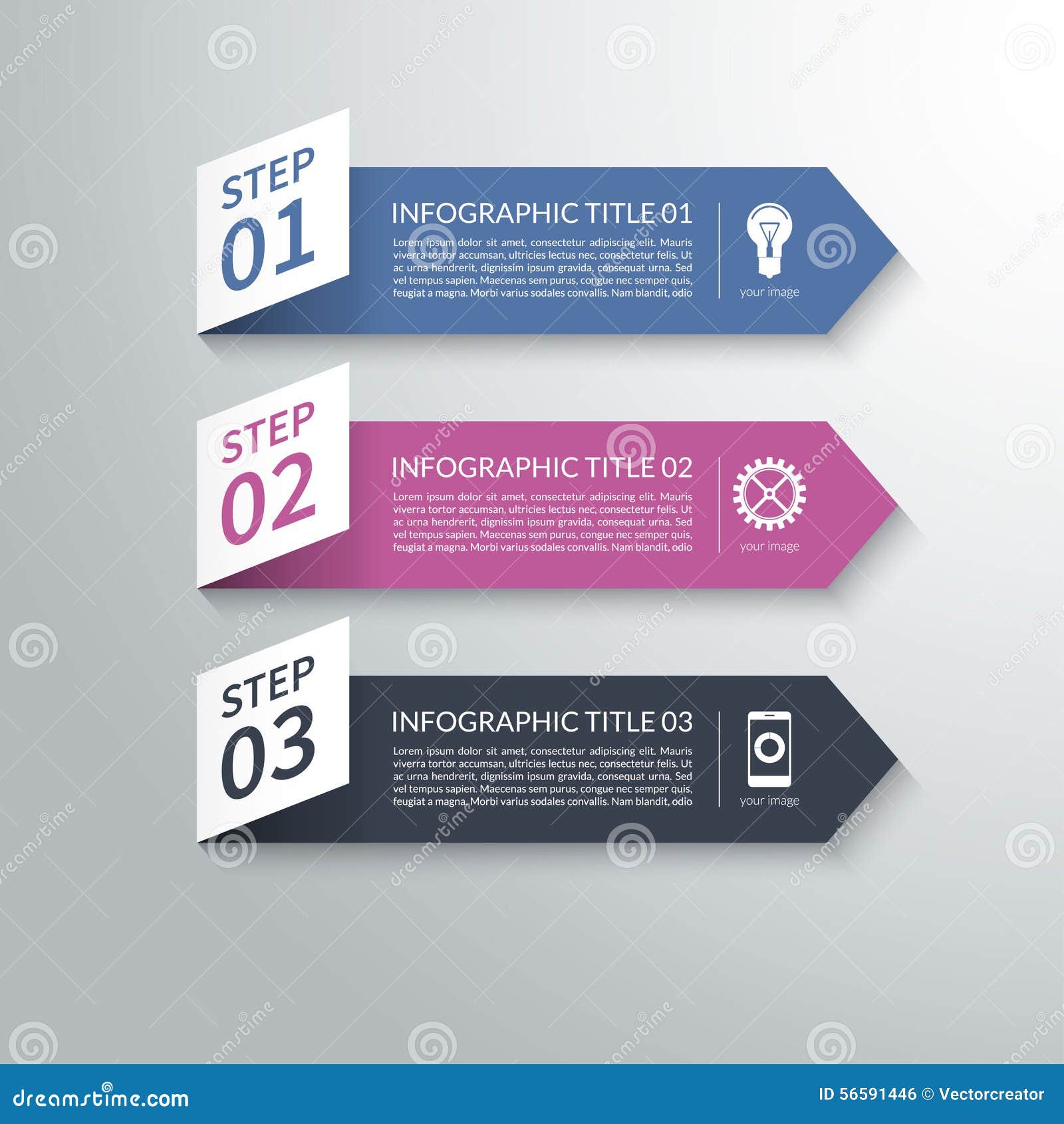 Modern 3d Paper Arrow Infographic Design Elements Stock Vector ...