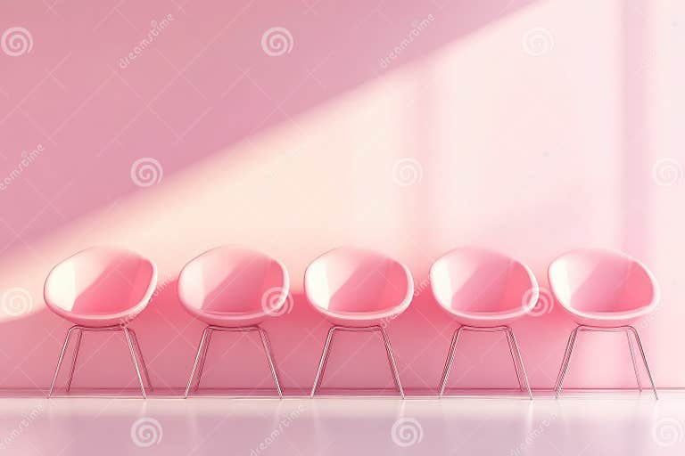 Modern 3D Pink Seating Design Against a Soft Backdrop. Stock ...