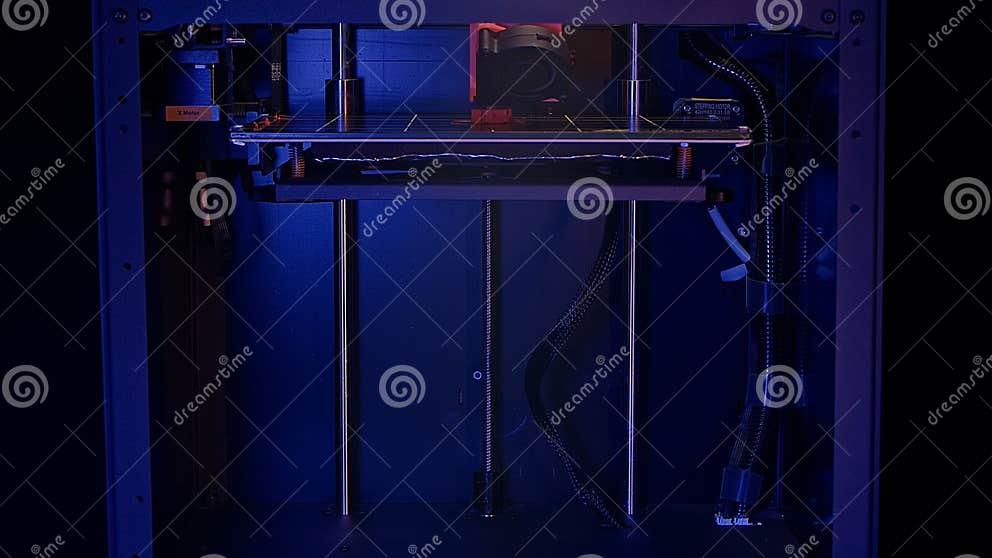 Modern 3d Printer Computer Machine Making Figure. 3d Engineering ...