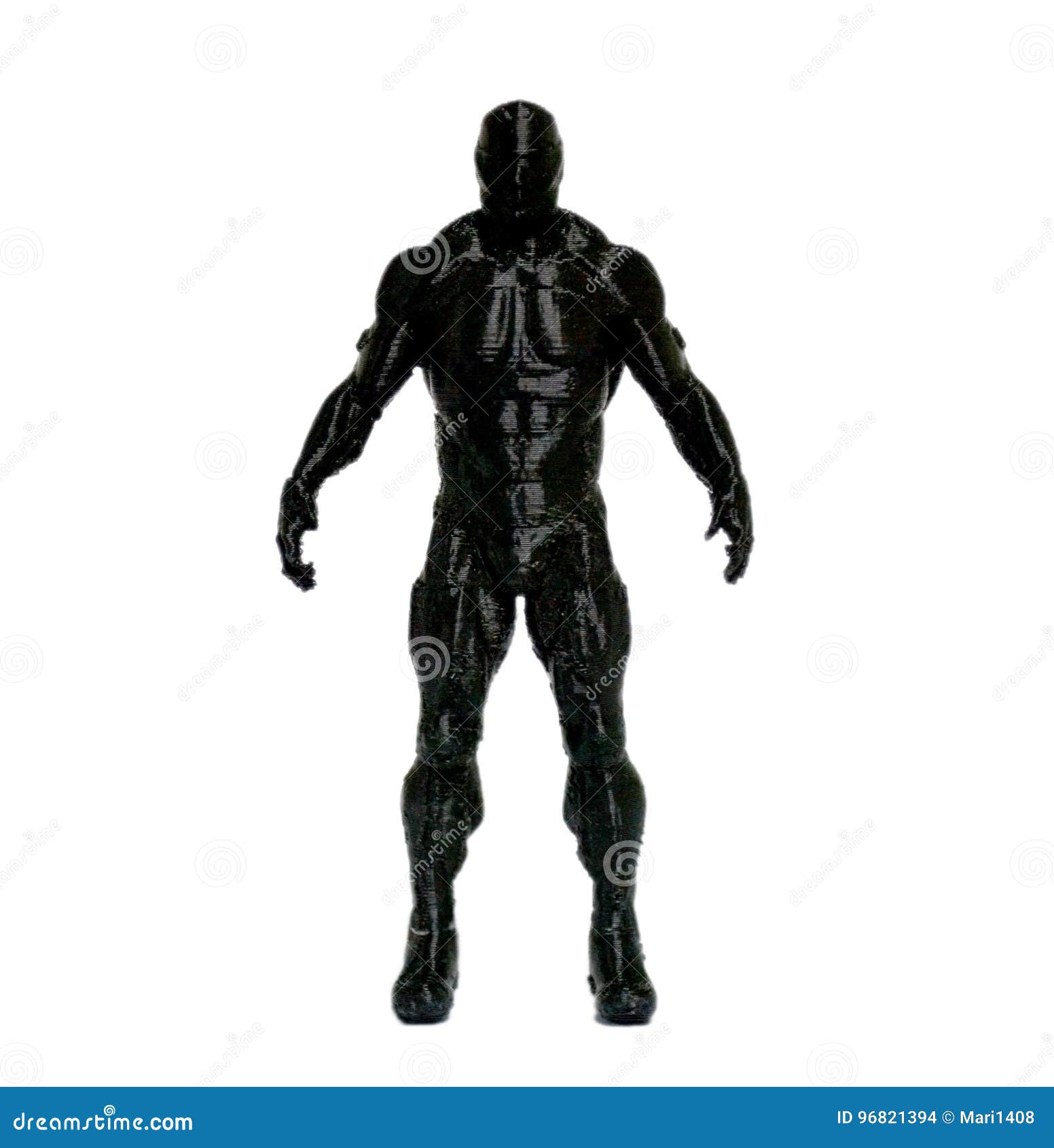 Modern 3D Printer Figure Close-up Isolated on White Background. Stock ...