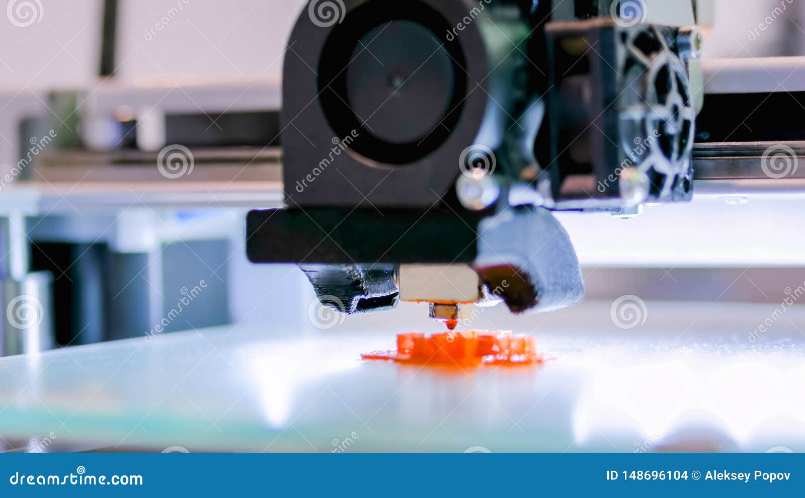 Modern 3D Printer Machine Printing Plastic Model Stock Photo - Image of ...
