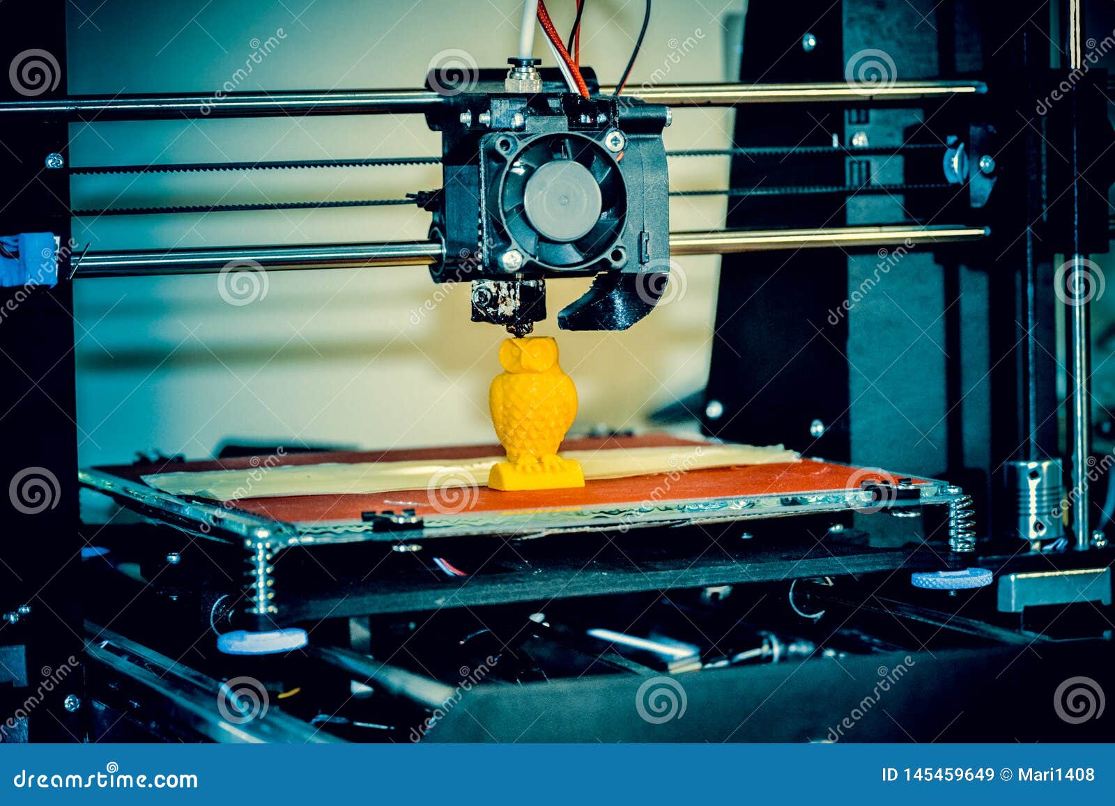 Modern 3D Printer Printing Figure Close-up. Copy Space. Stock Image ...