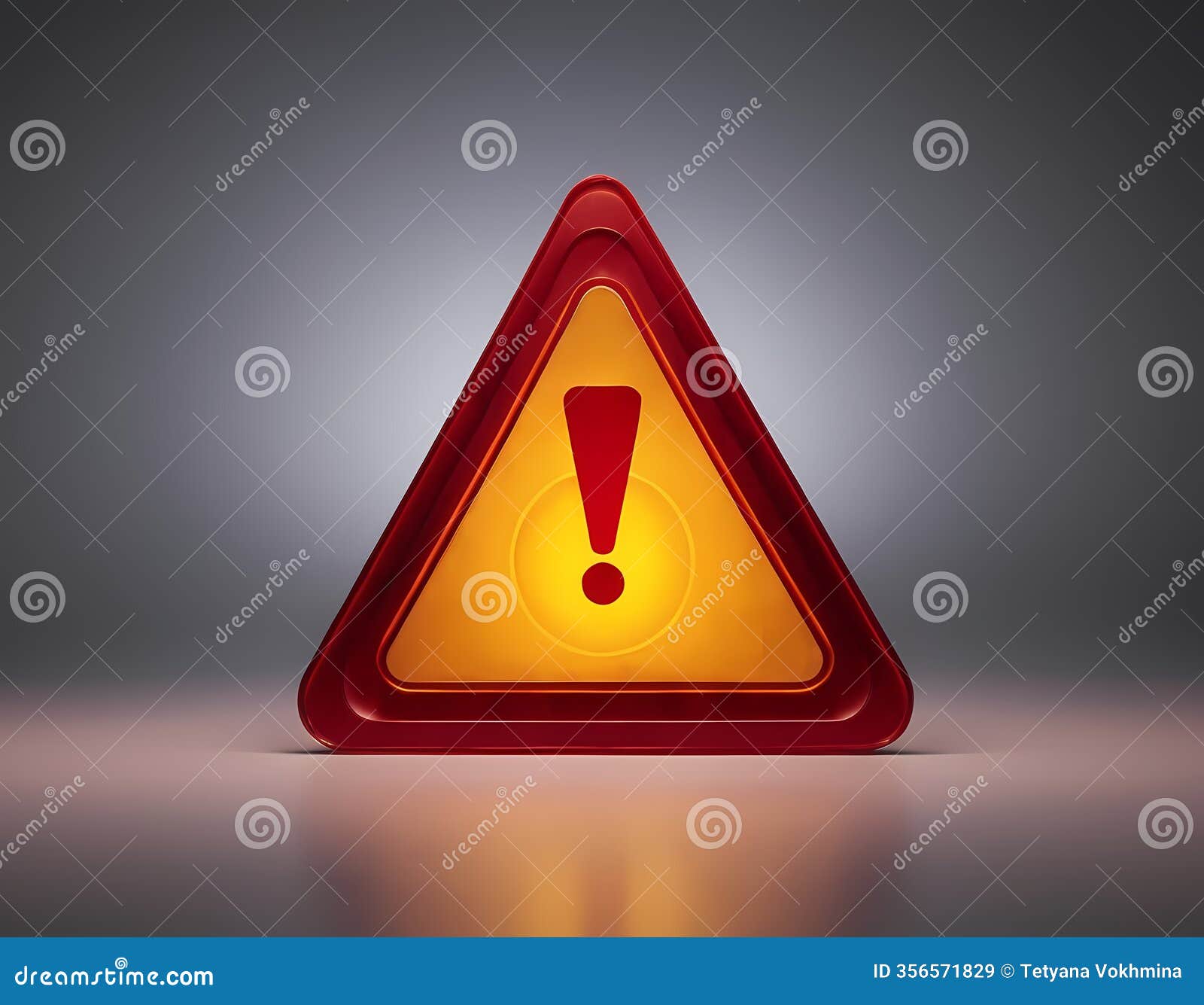 3D Red Triangle Warning Sign with Glowing Exclamation Mark Isolated on ...