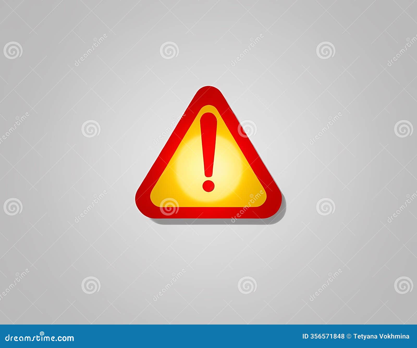 3D Red Triangle Warning Sign with Glowing Exclamation Mark Isolated on ...