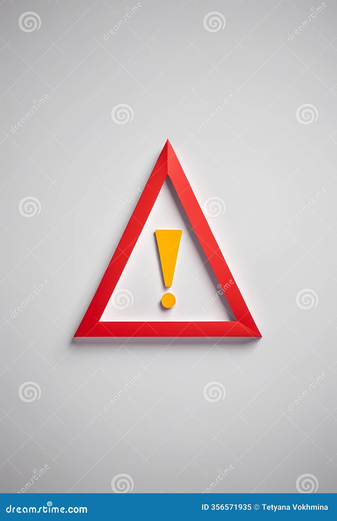 3D Red Triangle Warning Sign with Glowing Exclamation Mark Isolated on ...