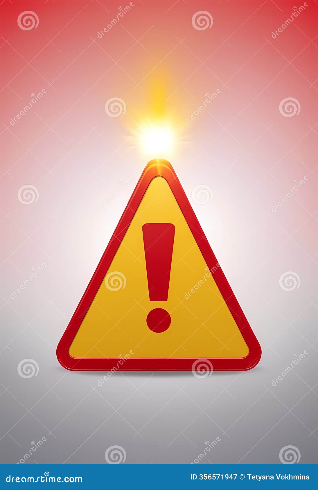 3D Red Triangle Warning Sign with Glowing Exclamation Mark Isolated on ...