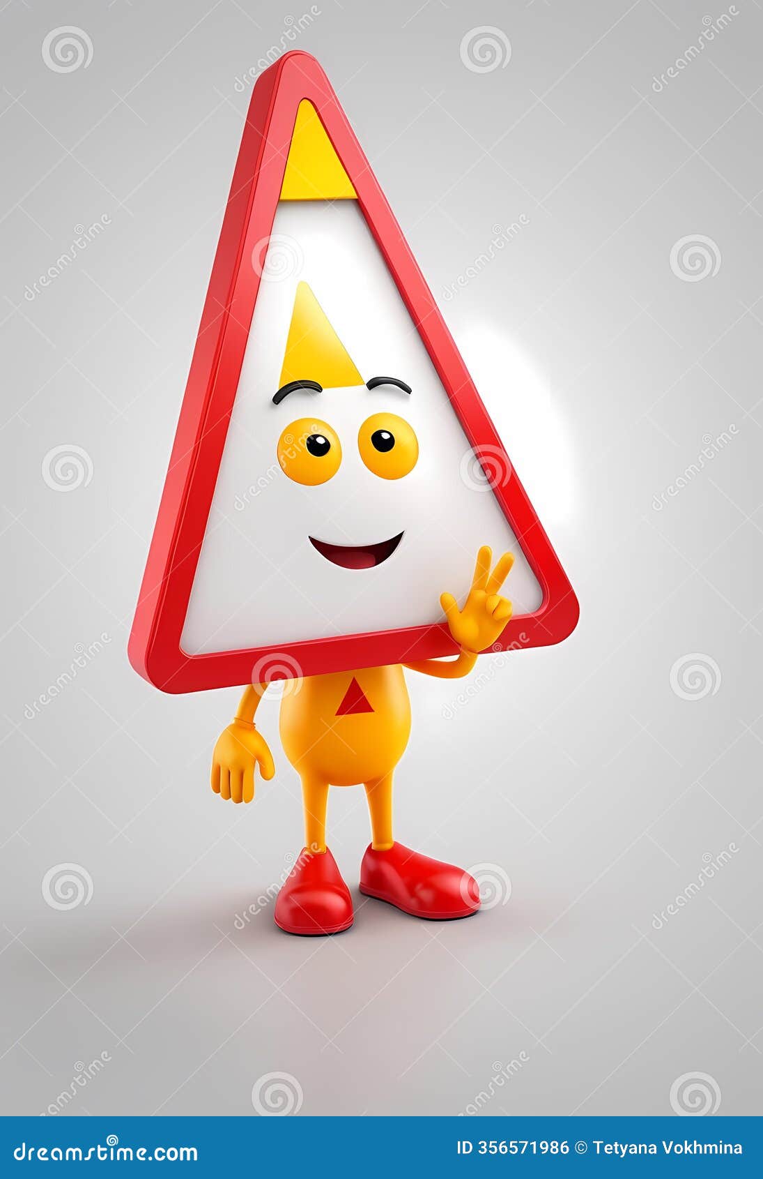 3D Red Triangle Warning Sign with Glowing Exclamation Mark Isolated on ...