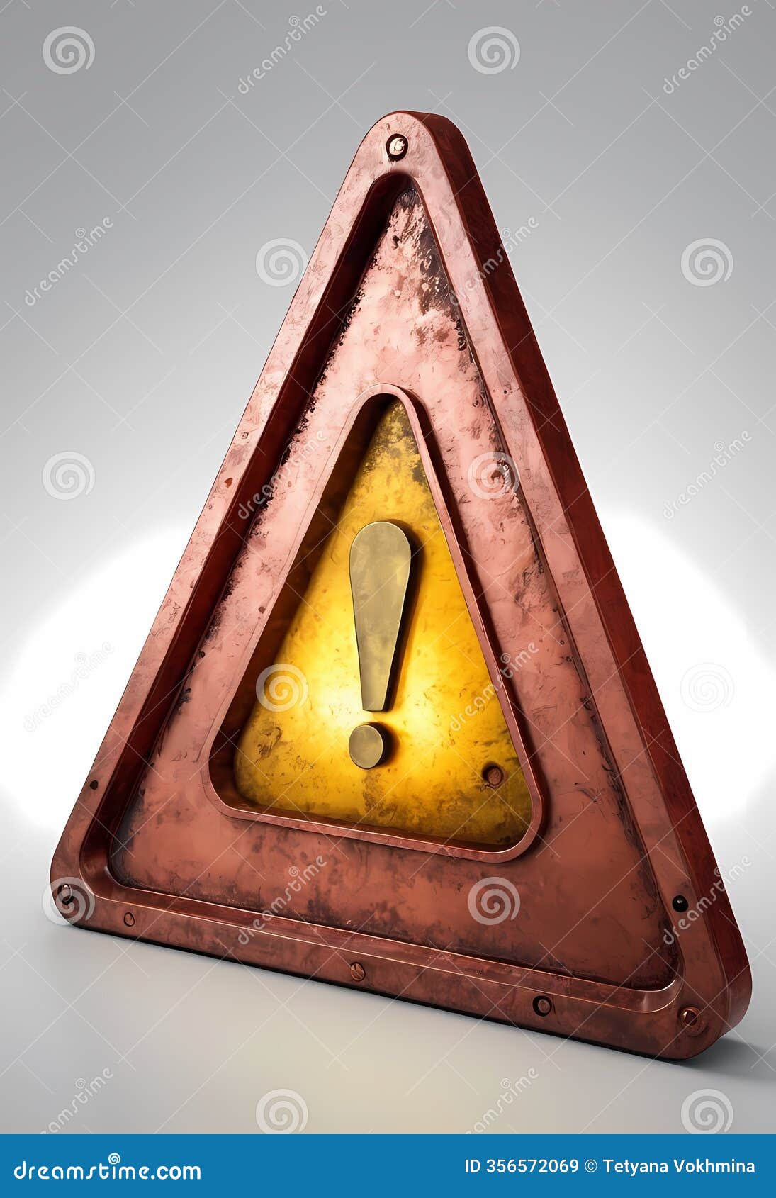 3D Red Triangle Warning Sign with Glowing Exclamation Mark Isolated on ...
