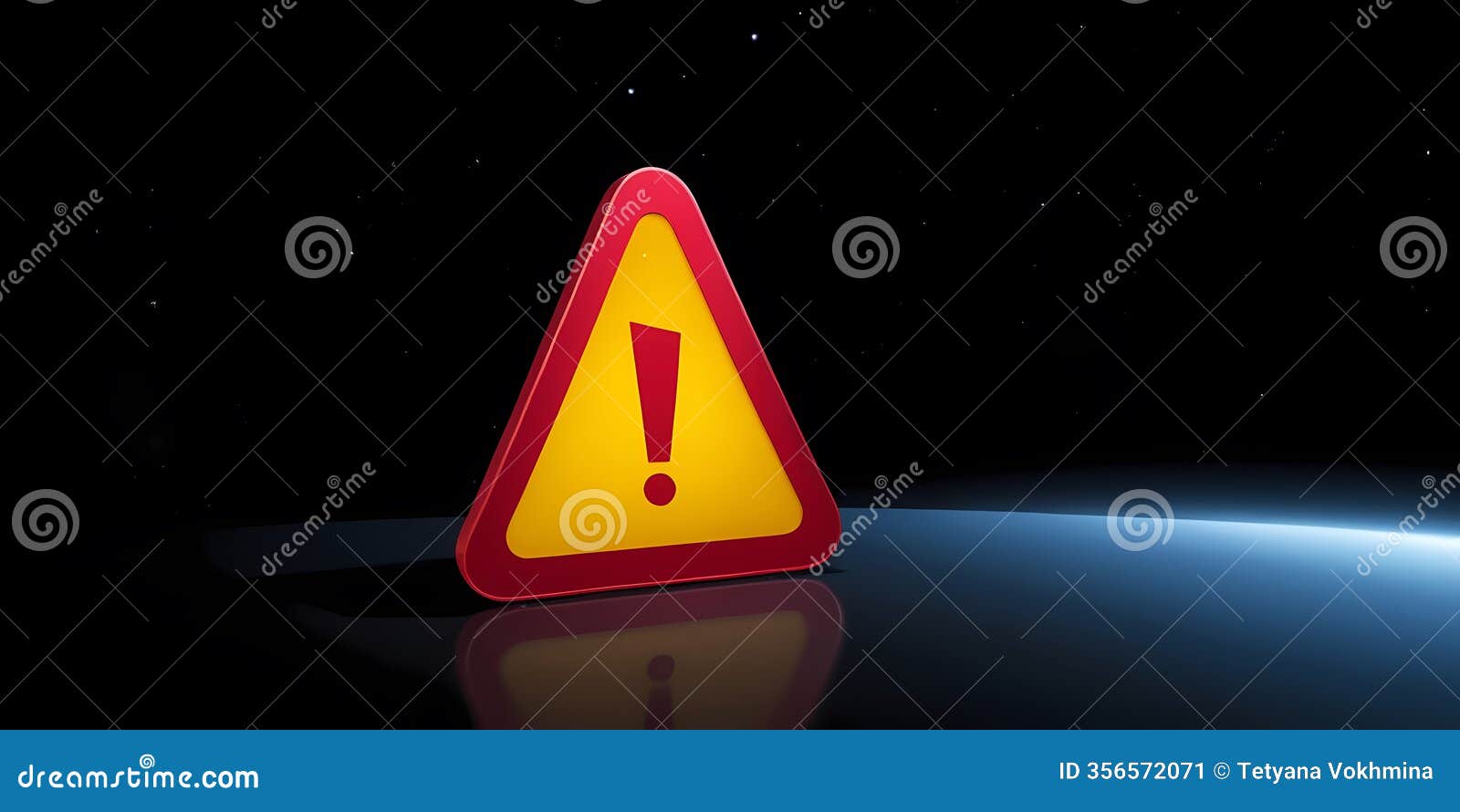3D Red Triangle Warning Sign with Glowing Exclamation Mark Isolated on ...
