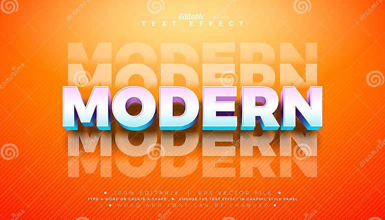 Modern 3D Text Effect Design. Editable and Scalable Vector Graphic ...