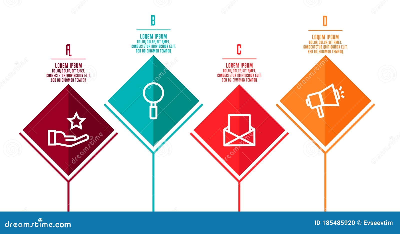 Modern 3D Vector Illustration. Infographic Template with Four Elements ...