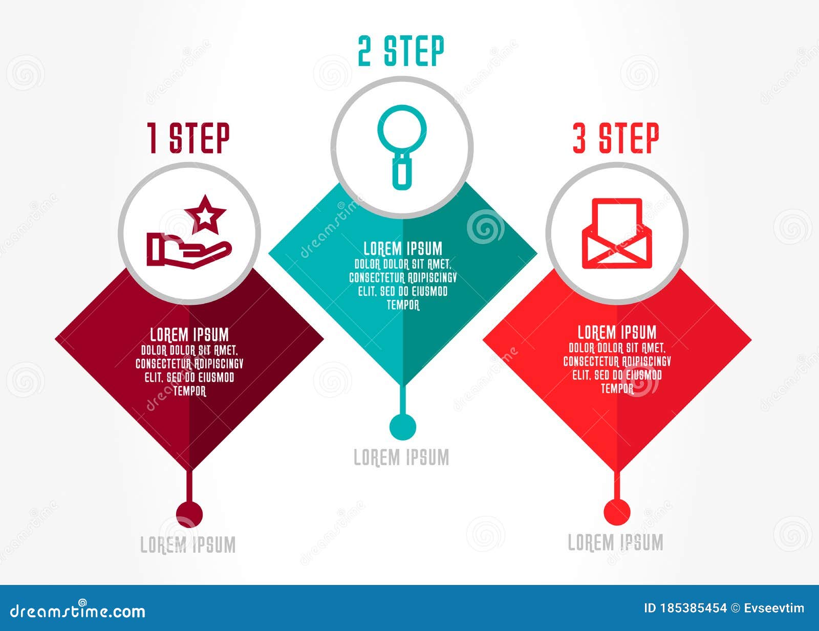 Modern 3D Vector Illustration. Infographic Template with Three Elements ...