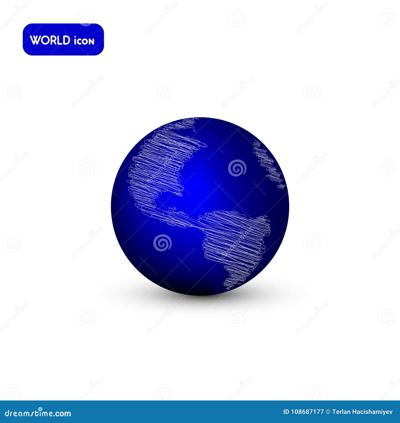 Modern 3d World Map Concept Isolated on White Background. Stock Vector ...