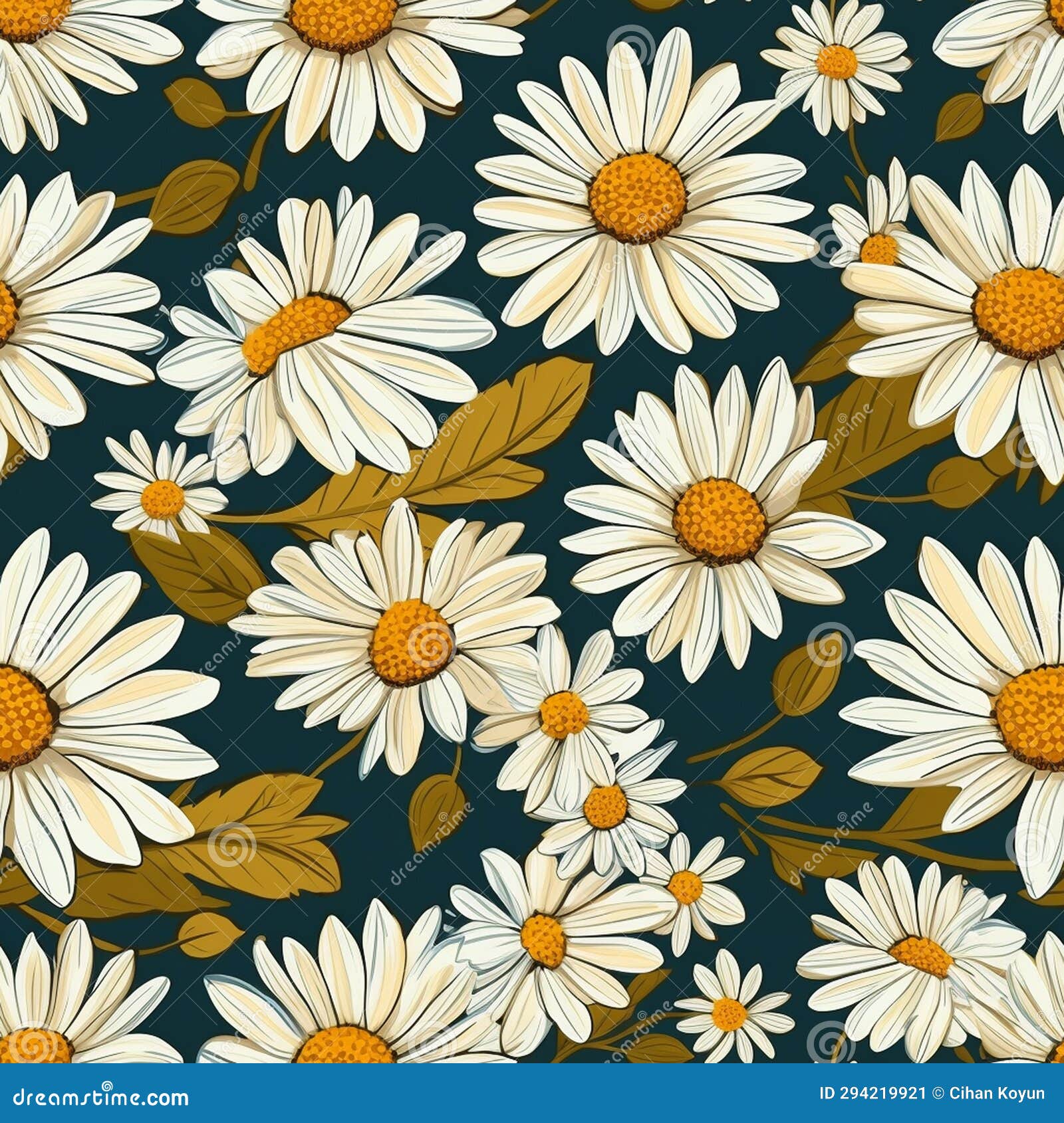 Modern Daisy Motif for Modern Design Stock Illustration - Illustration ...