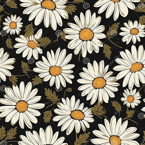Modern Daisy Texture for Unique Texture Stock Illustration ...
