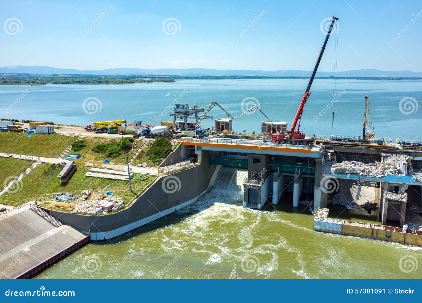 Modern dam stock image. Image of ecology, summer, energy - 57381091