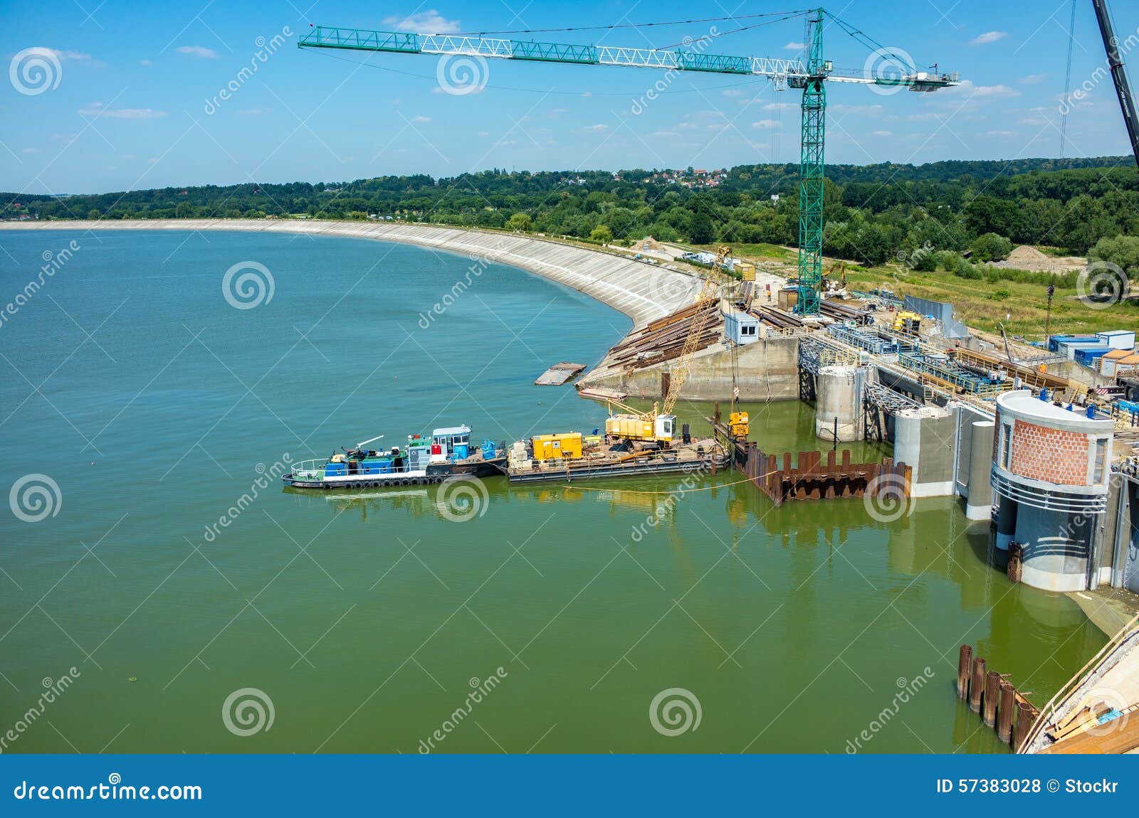 Modern dam stock photo. Image of industrial, plane, travel - 57383028