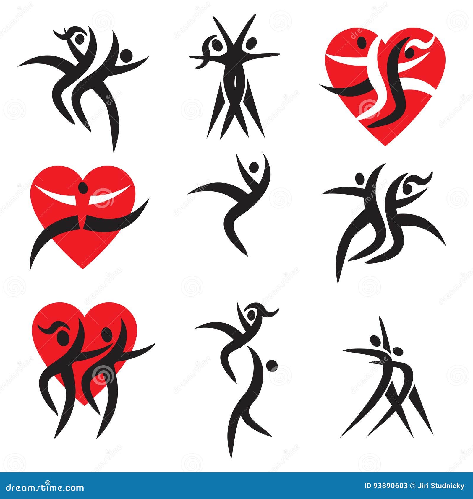 Modern Dance disco Icons. stock vector. Illustration of heart - 93890603