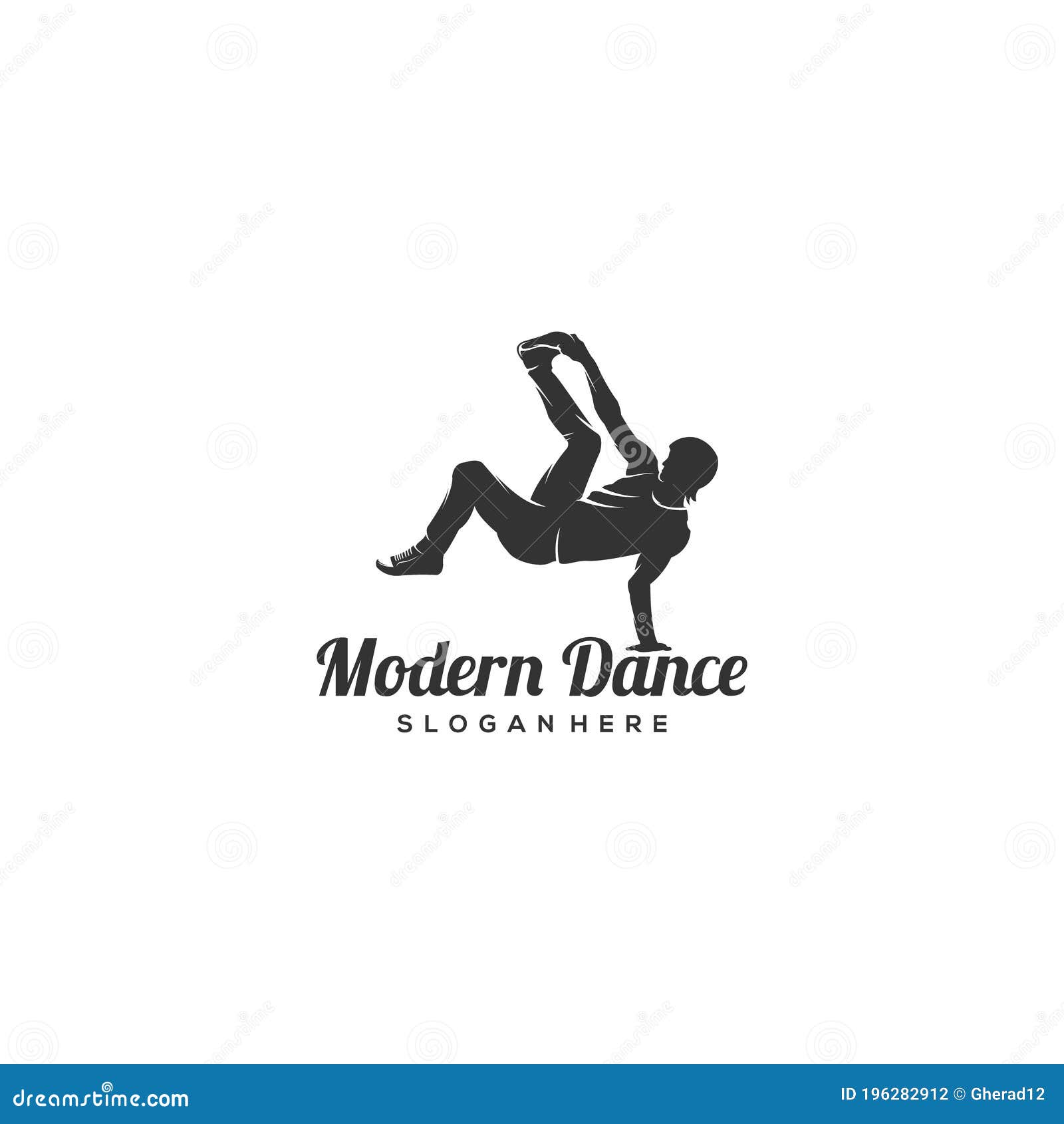 Modern Dance Silhouette Logo Vector Stock Vector - Illustration of ...