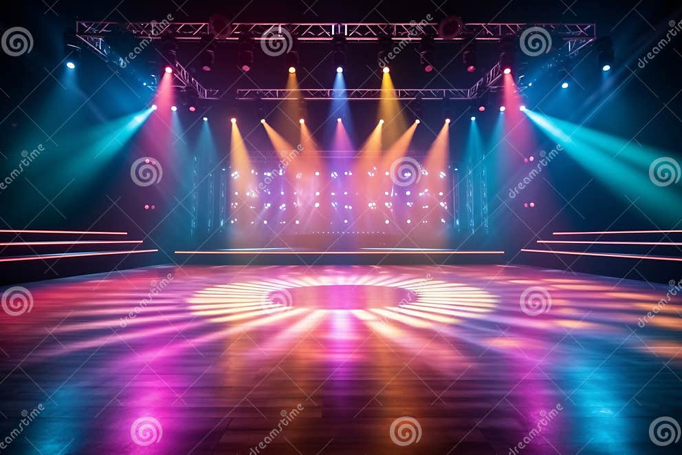 Modern Dance Stage Light Background with Spotlight Illuminated the ...