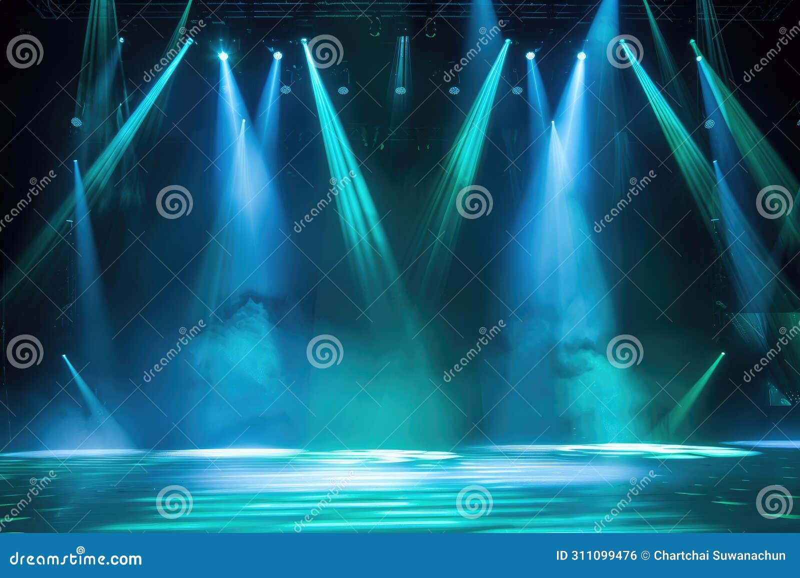 Modern Dance Stage Lighting Background with Spotlights Illuminating the ...