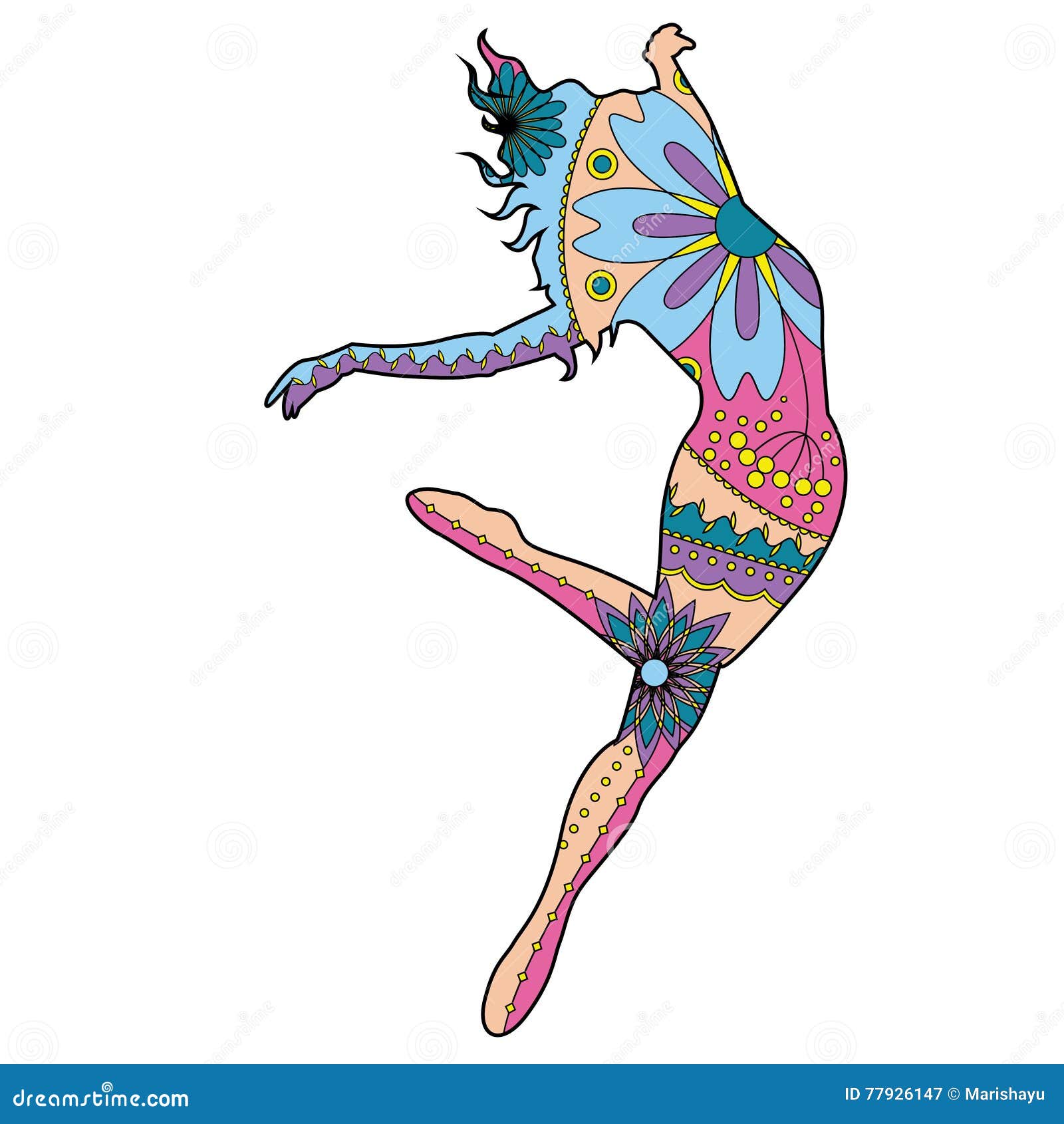 Modern dancer colorful stock vector. Illustration of yang - 77926147
