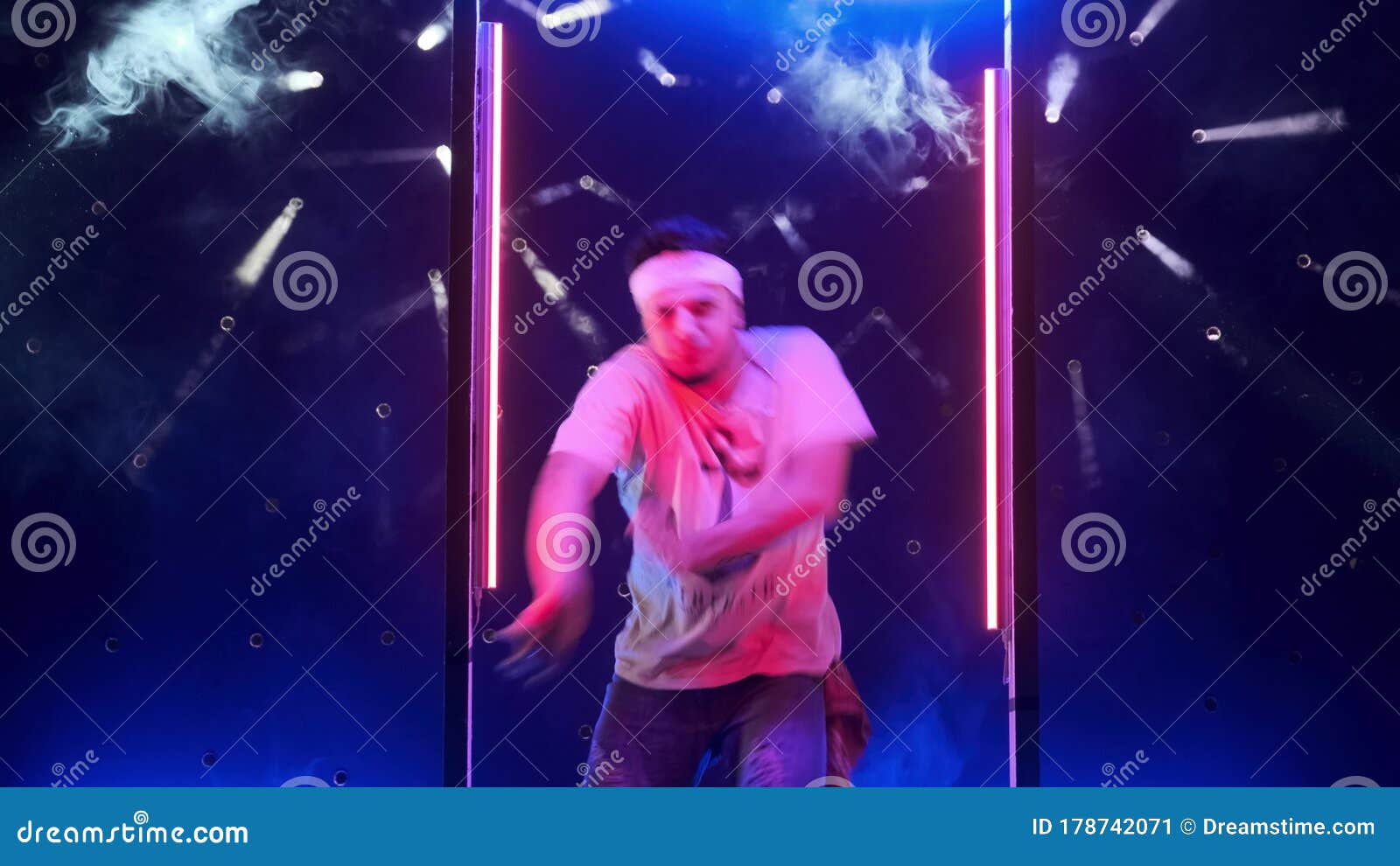 Modern Dancer Dancing in Neon Leds Light Stock Video - Video of dance ...