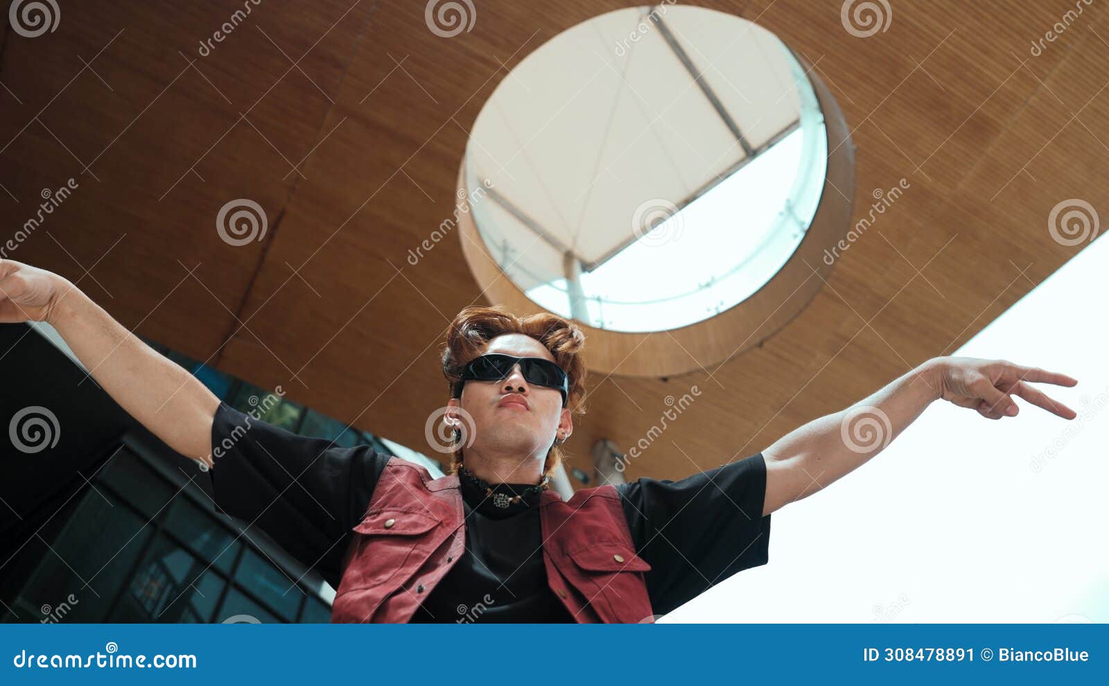 Modern Dancer Posing at Camera with Confident with Low Angle Camera ...