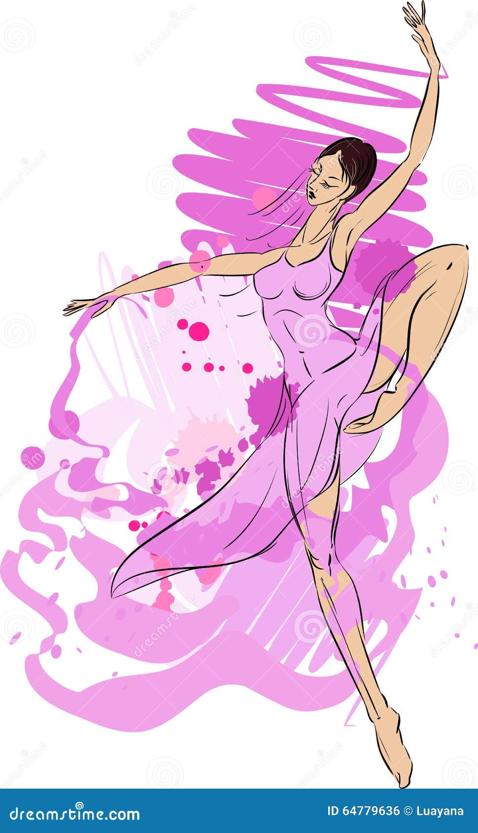Modern dancer stock vector. Illustration of beatiful - 64779636