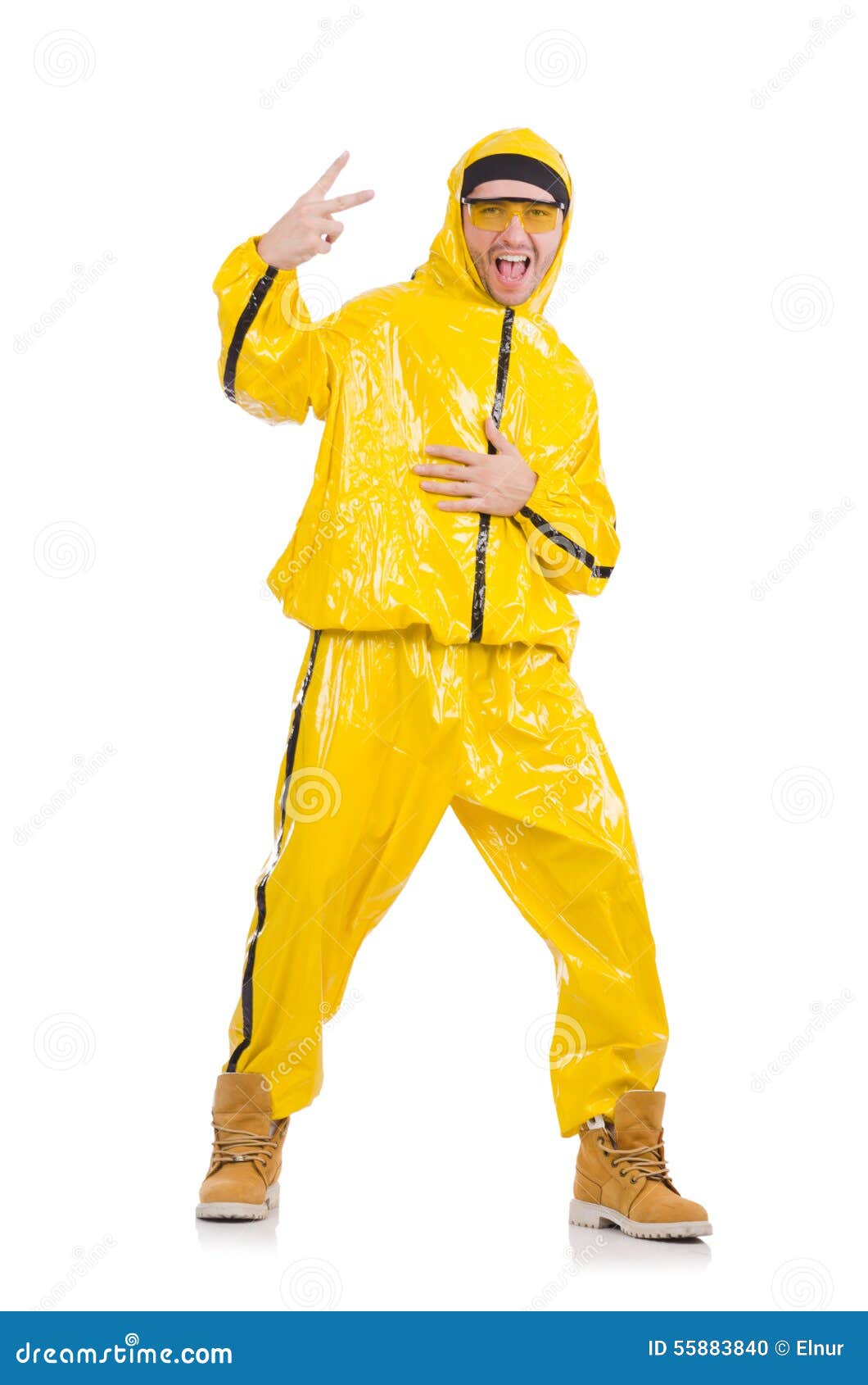 Modern Dancer in Yellow Dress Isolated on White Stock Photo - Image of ...