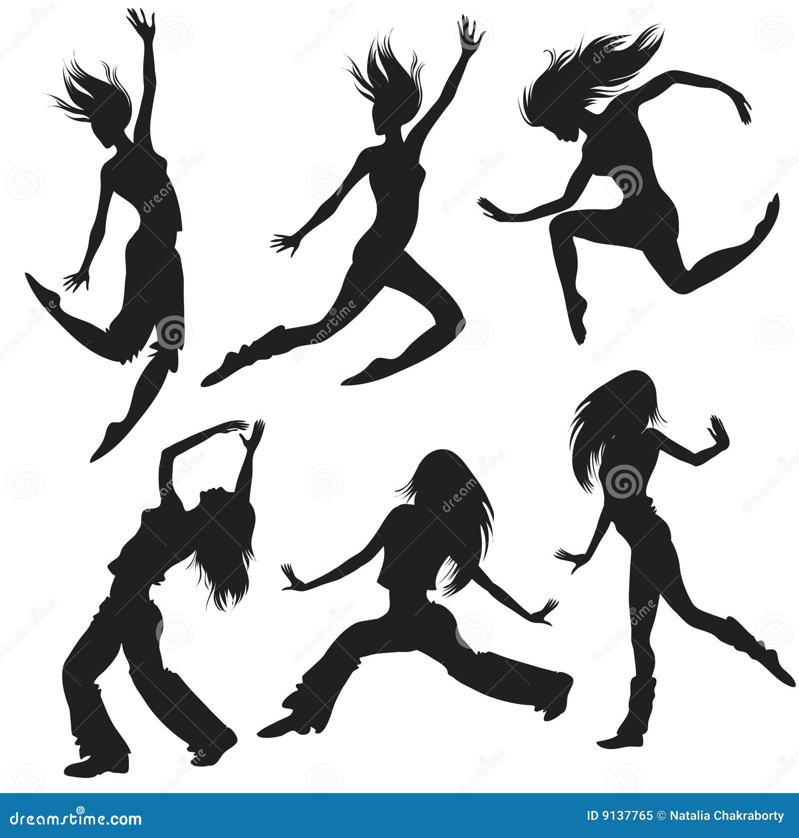 Modern dancers silhouette stock vector. Illustration of street - 9137765